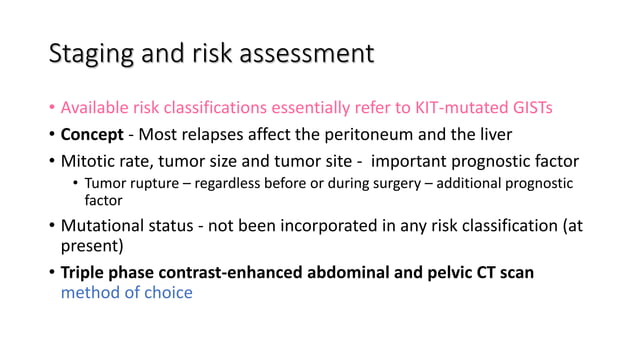 Gastrointestinal Stomal Tumours latest updates | PPT