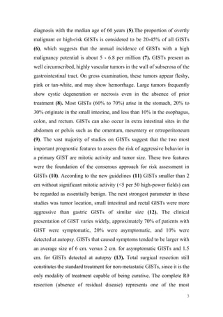 Gastrointestinal Stromal Tumors: A clinicopathologic study of 67 cases ...