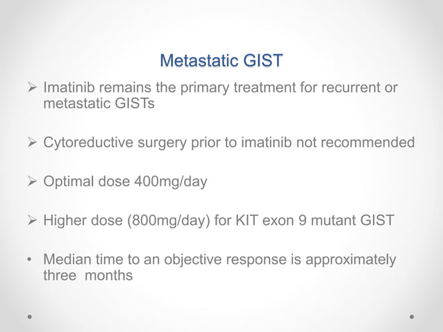 Gastrointestinal Stromal Tumour ( GIST) (D1) | PPT