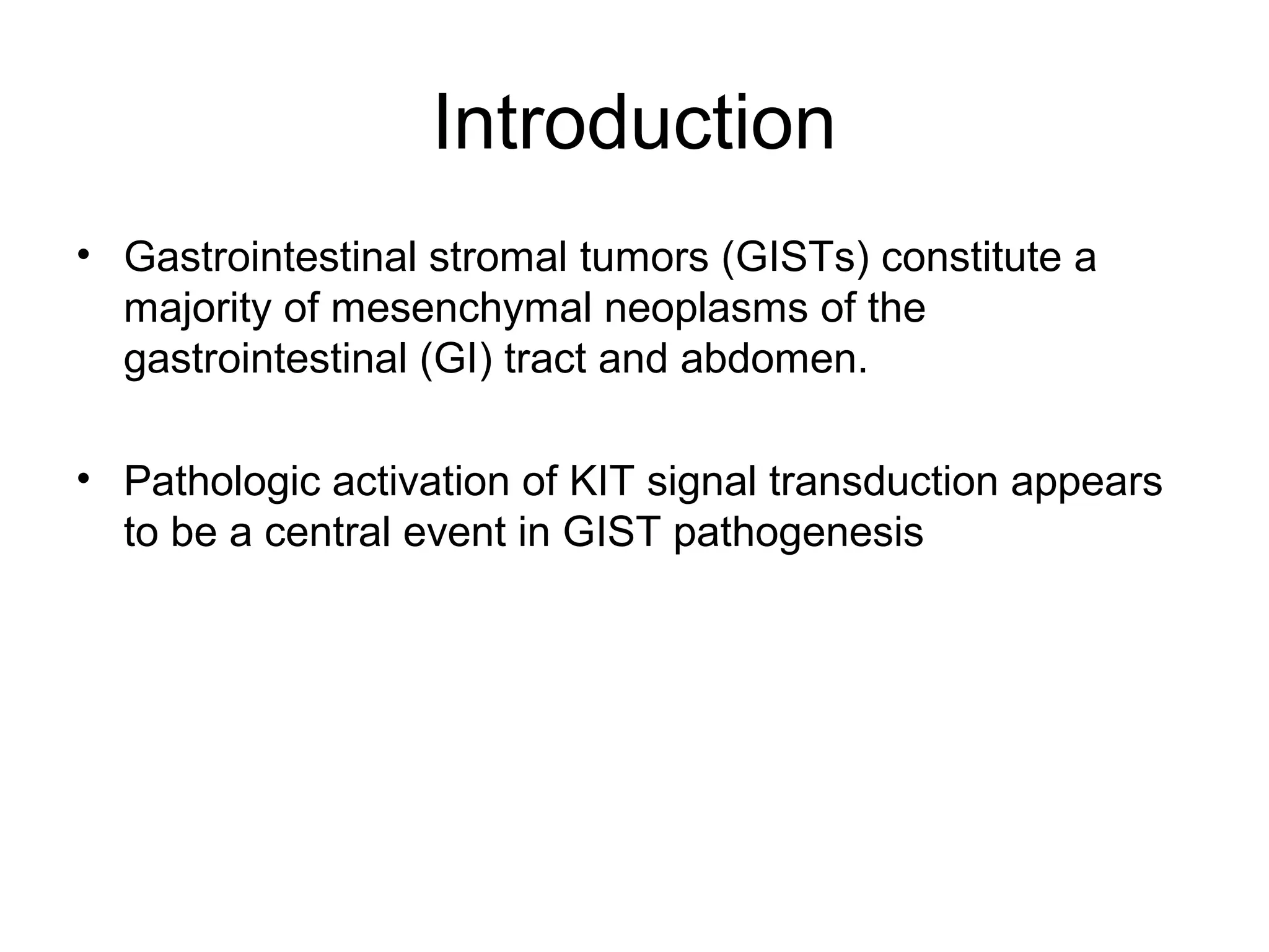 Gastrointestinal stromal tumours ppt | PPT