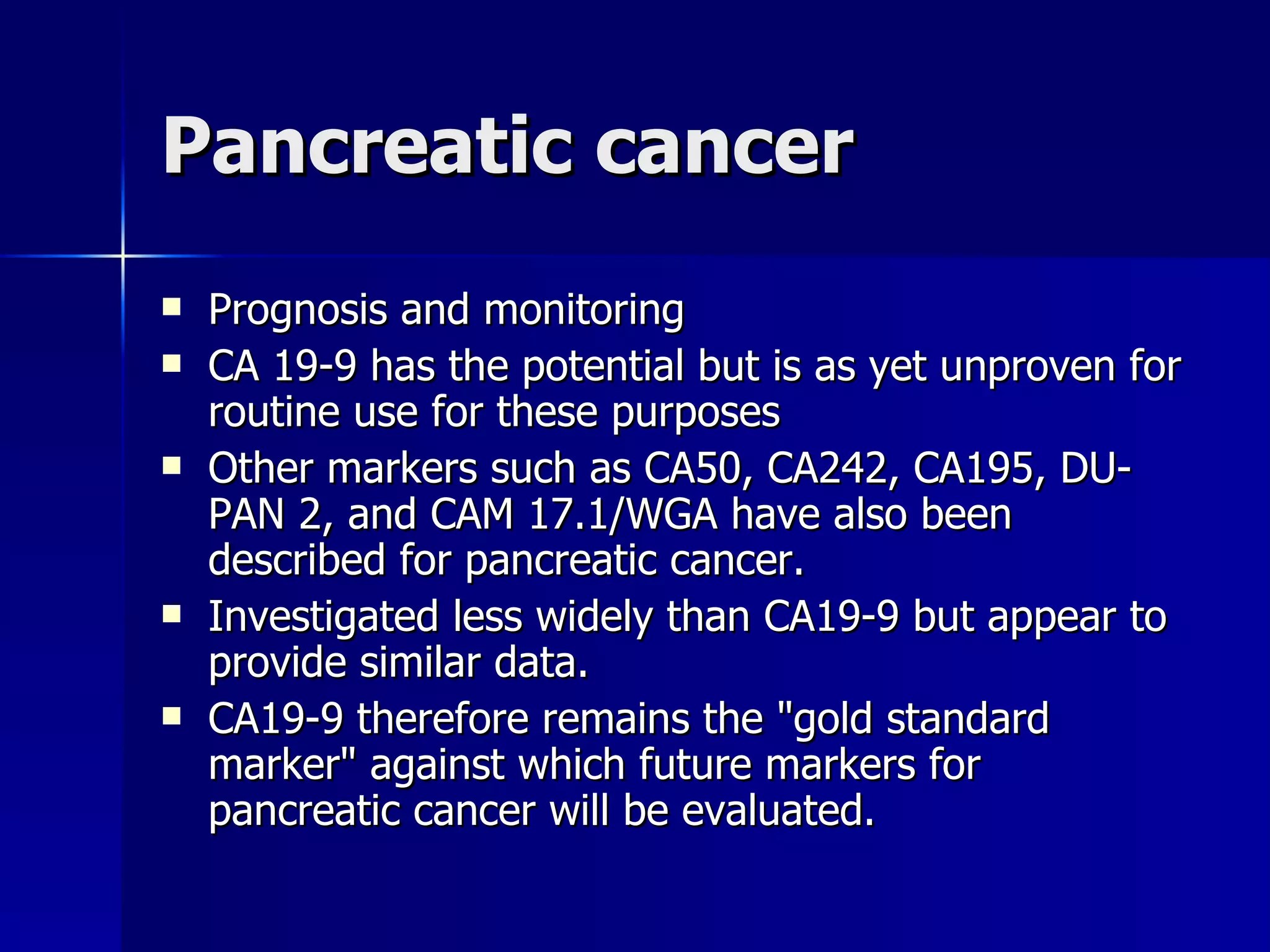 Gastrointestinal Tumour Markers | PPT