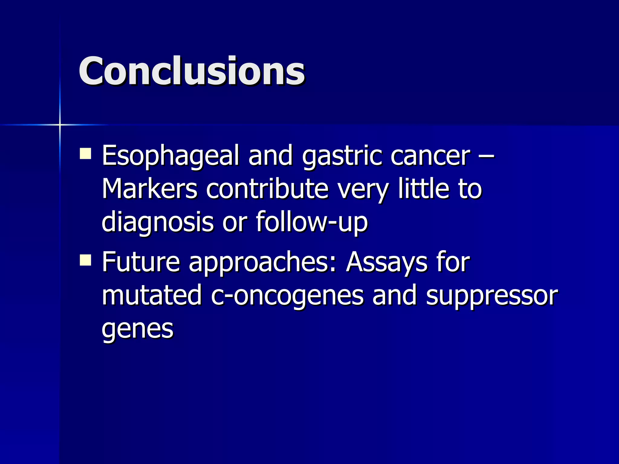 Gastrointestinal Tumour Markers | PPT