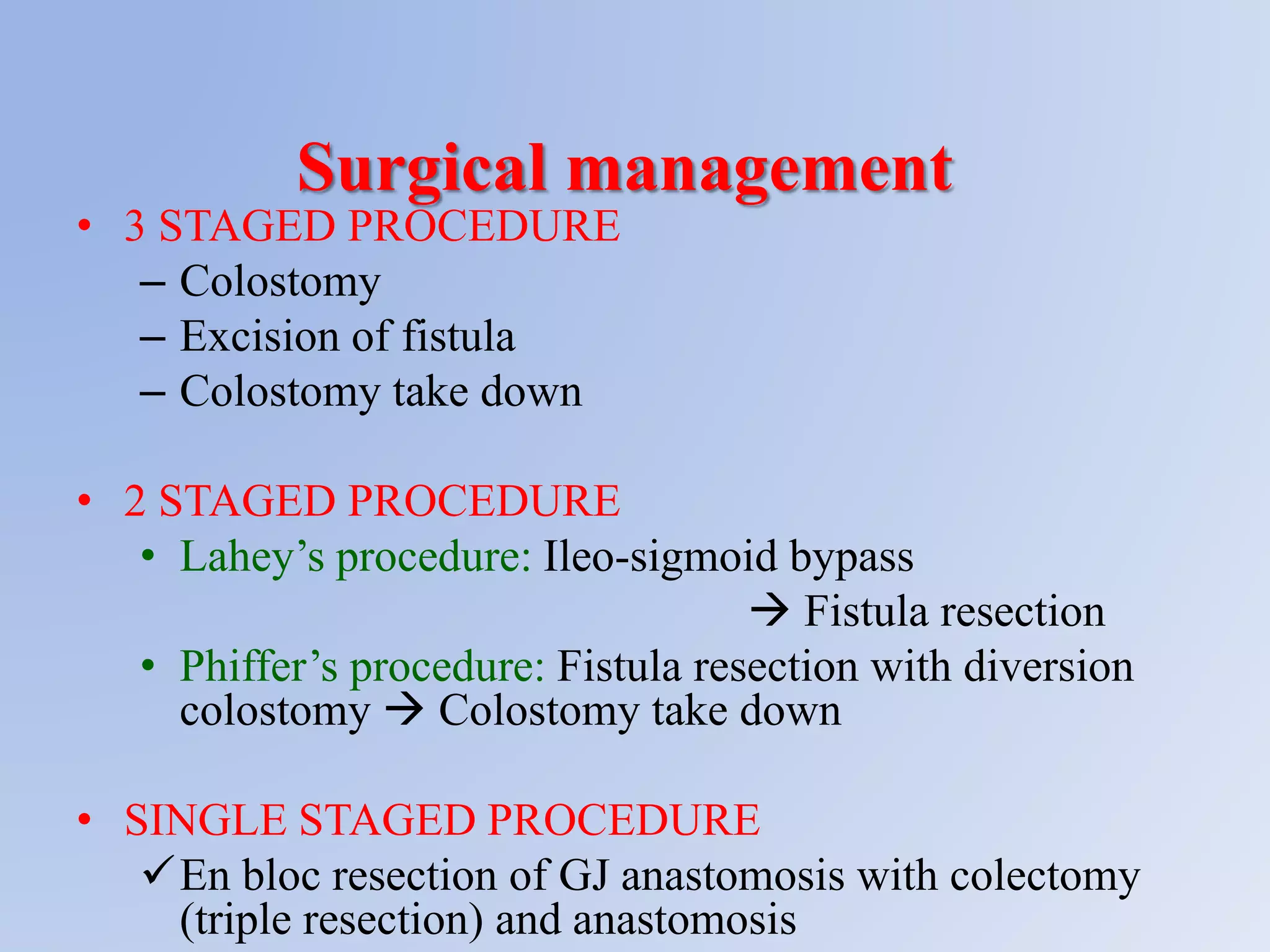 Gastrojejunocoilic fistula | PPTX