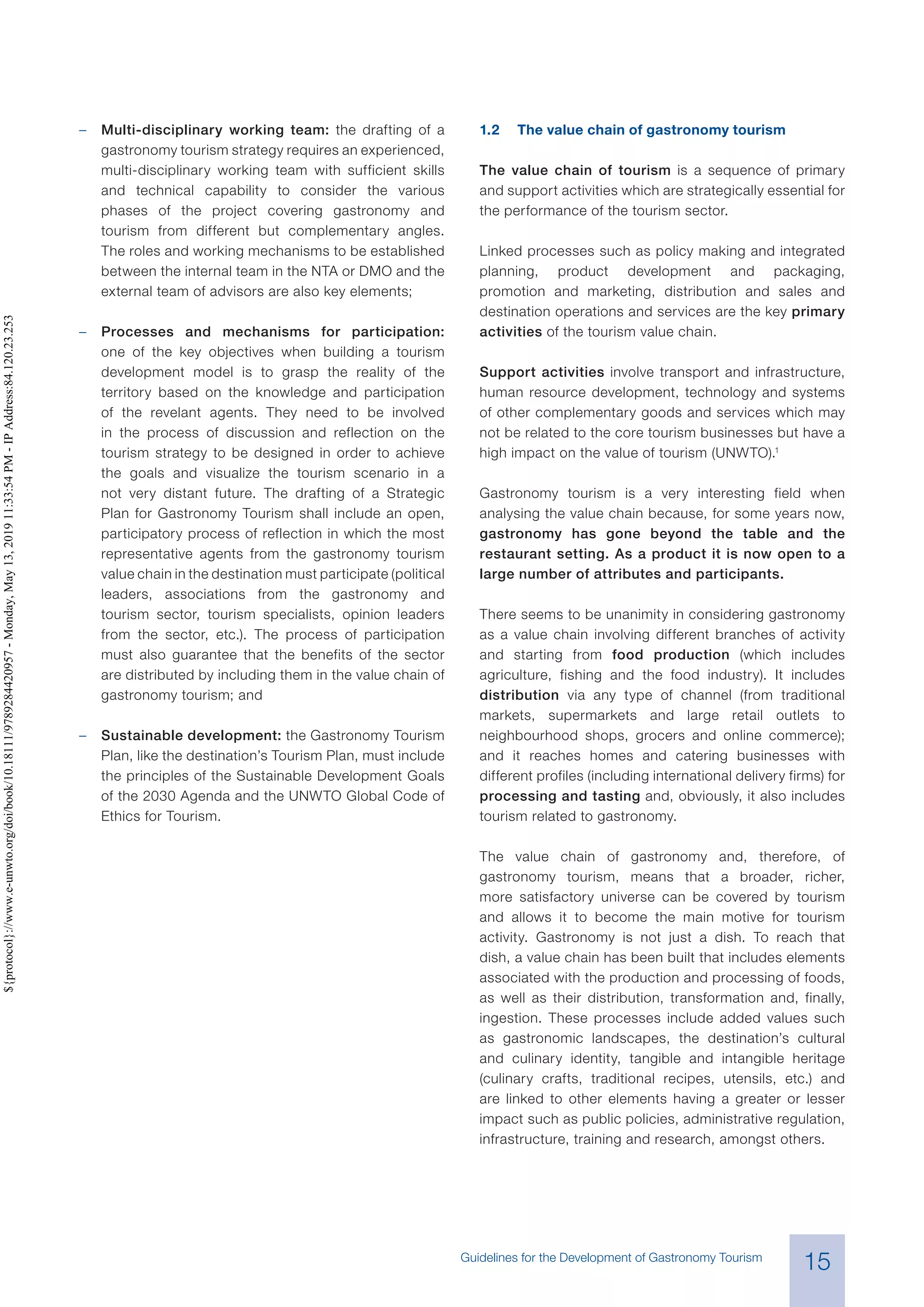 Guidelines for the development of Gastronomy Tourism | PDF