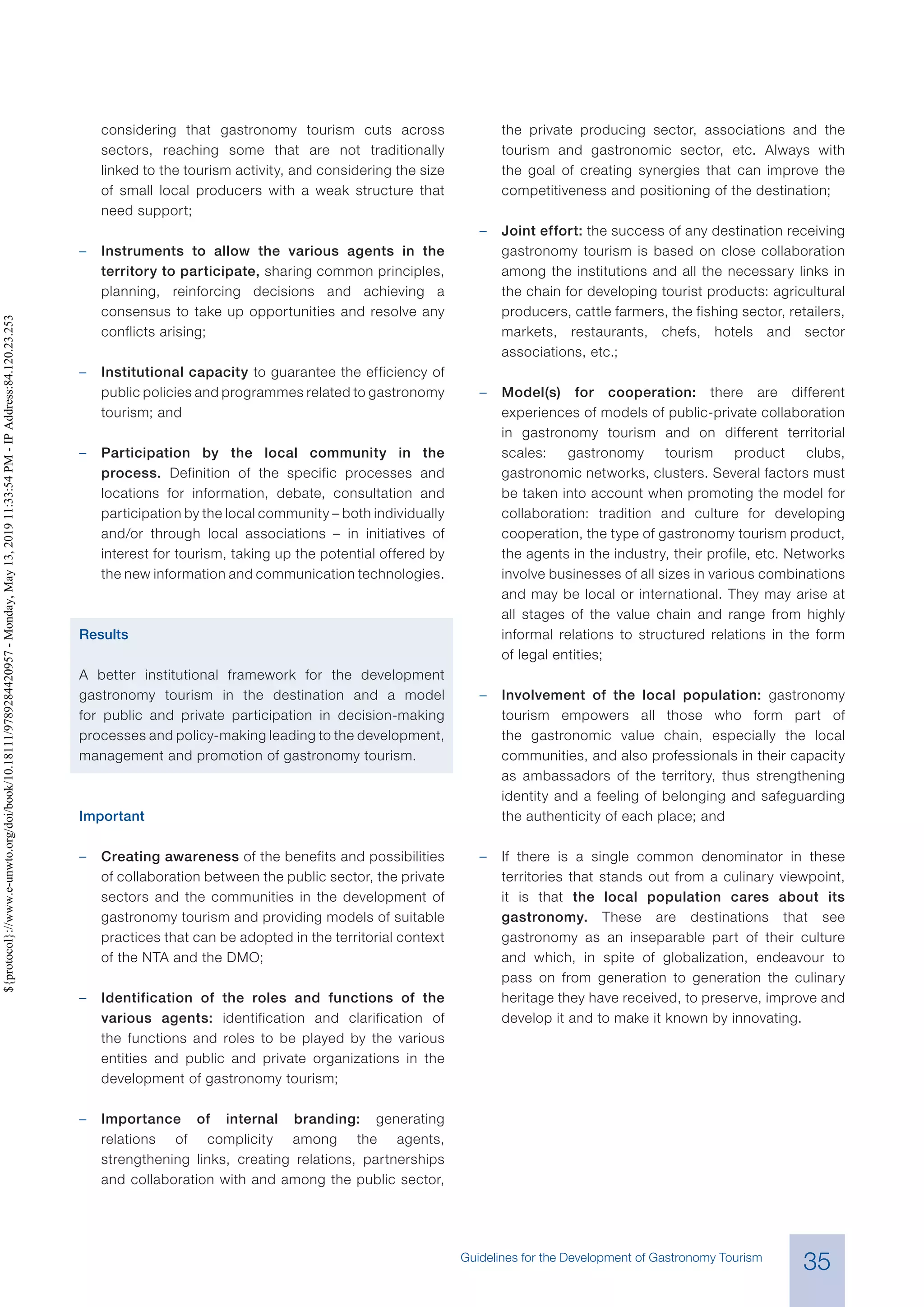 Guidelines for the development of Gastronomy Tourism | PDF