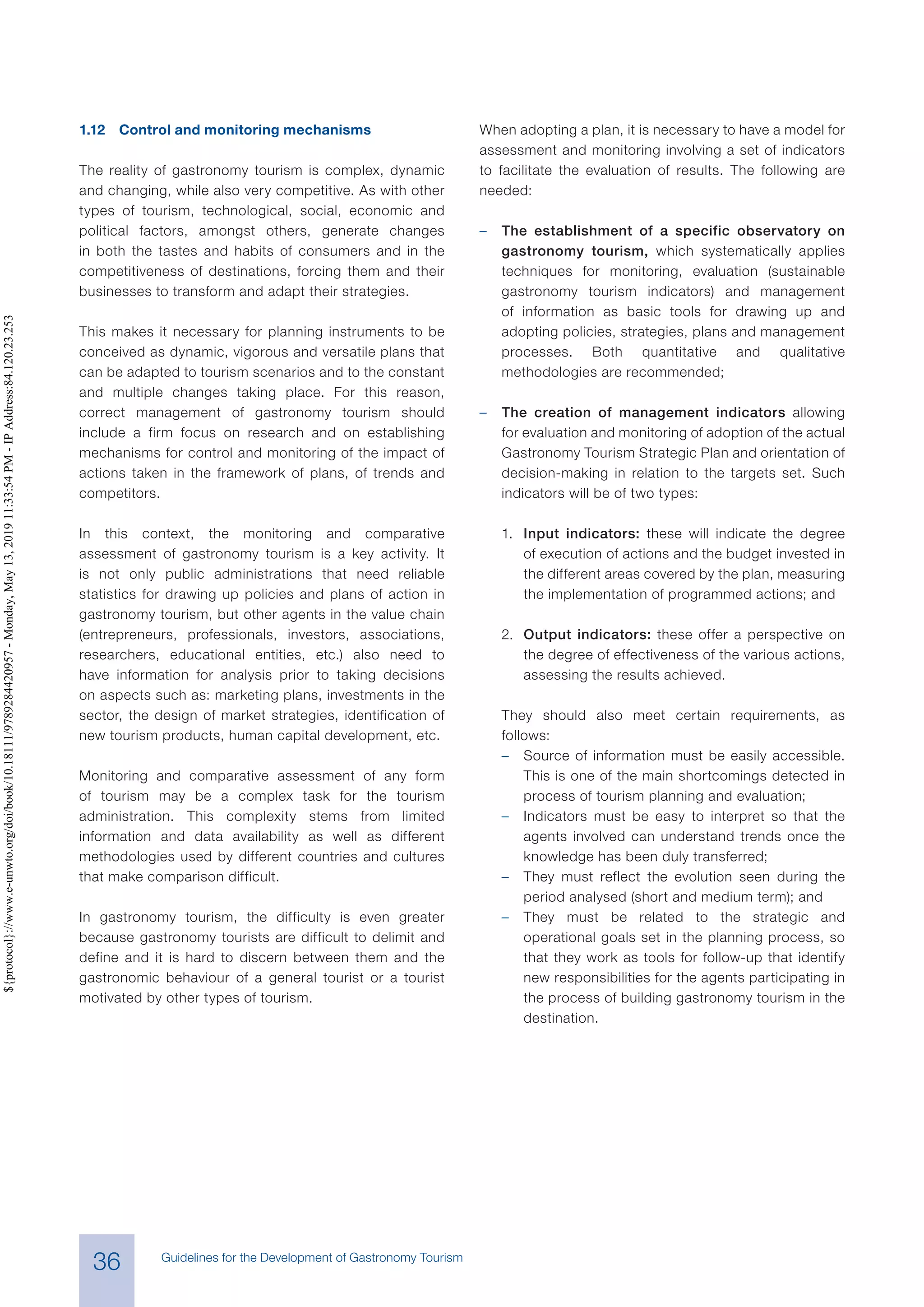 Guidelines for the development of Gastronomy Tourism | PDF