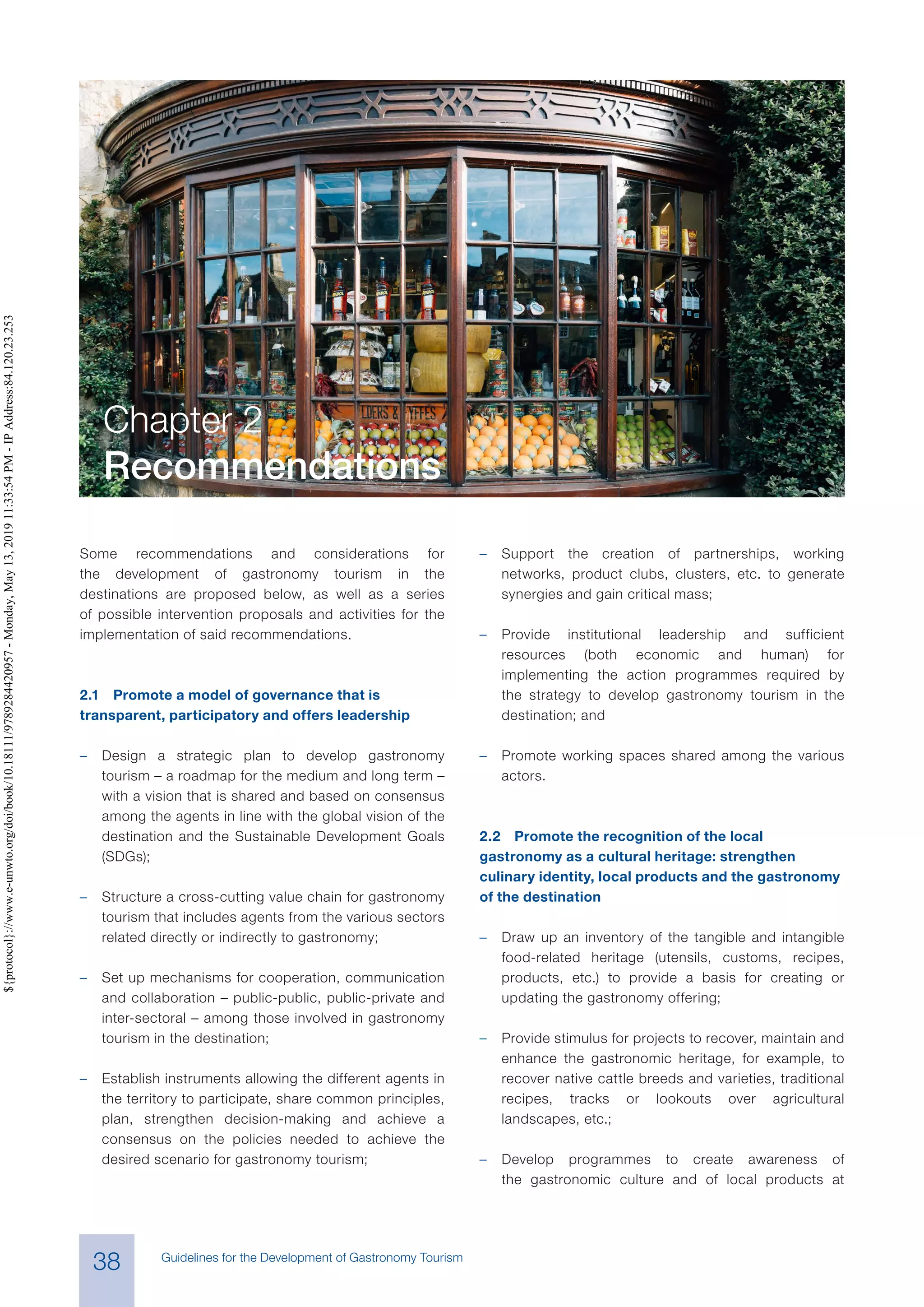 Guidelines for the development of Gastronomy Tourism | PDF