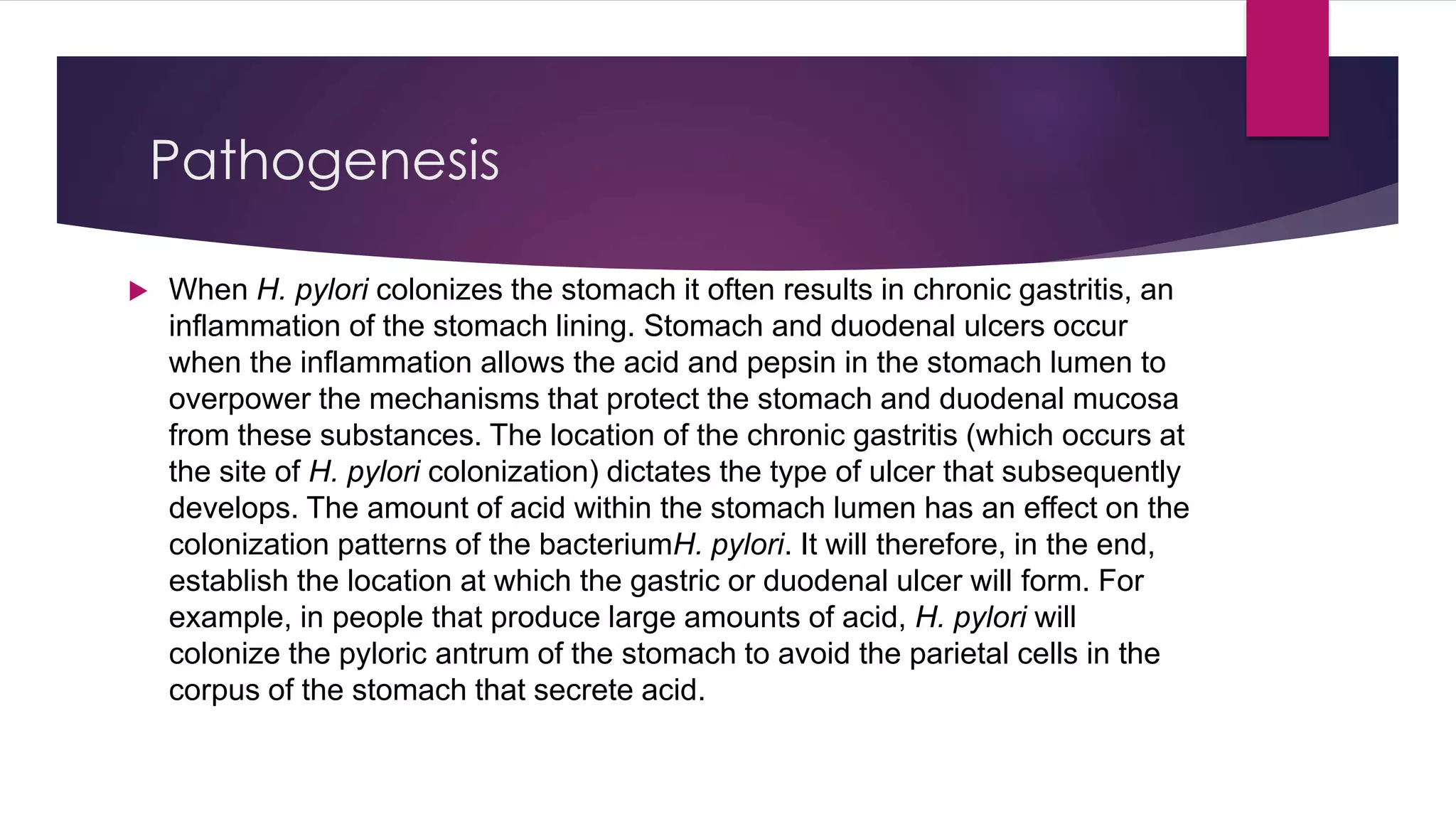 H. Pylori as an etiological factor in Peptic ulcer disease. | PPTX