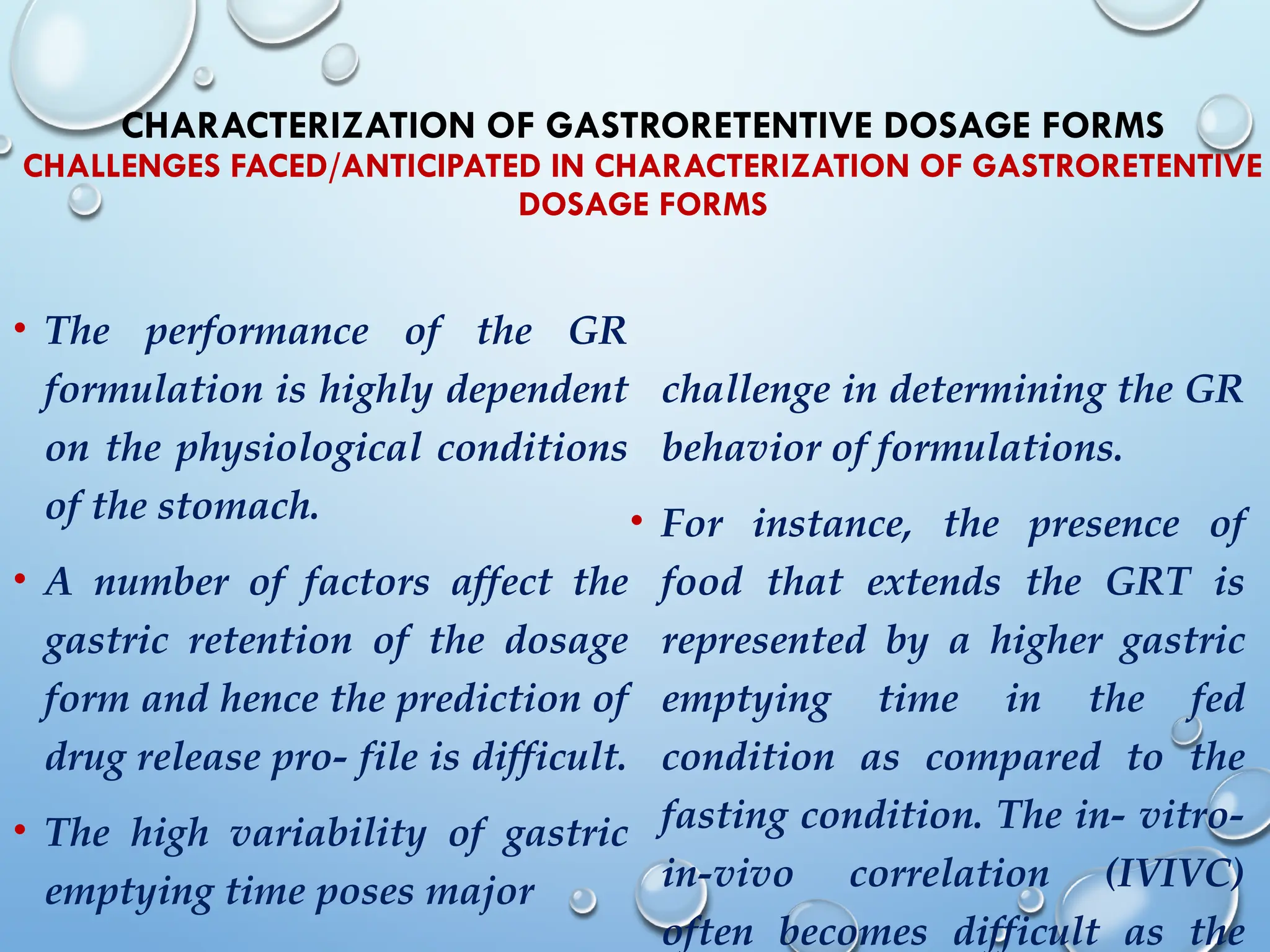 gastroretentive Drug delivery systems and applications | PPTX