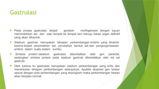 pendahuluan, tahapan dan mekanisme gastrulasi | PPTX