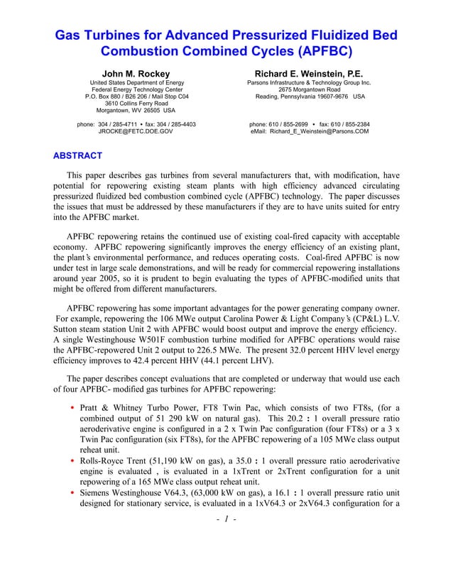 Gas tubine for apfbc | PDF