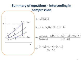 Gas turbine 2 - regeneration and intercooling | PPTX