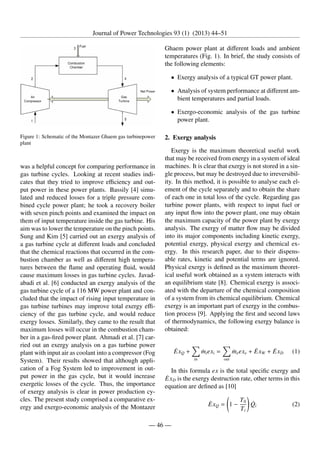 Gas turbine exergy analysis | PDF