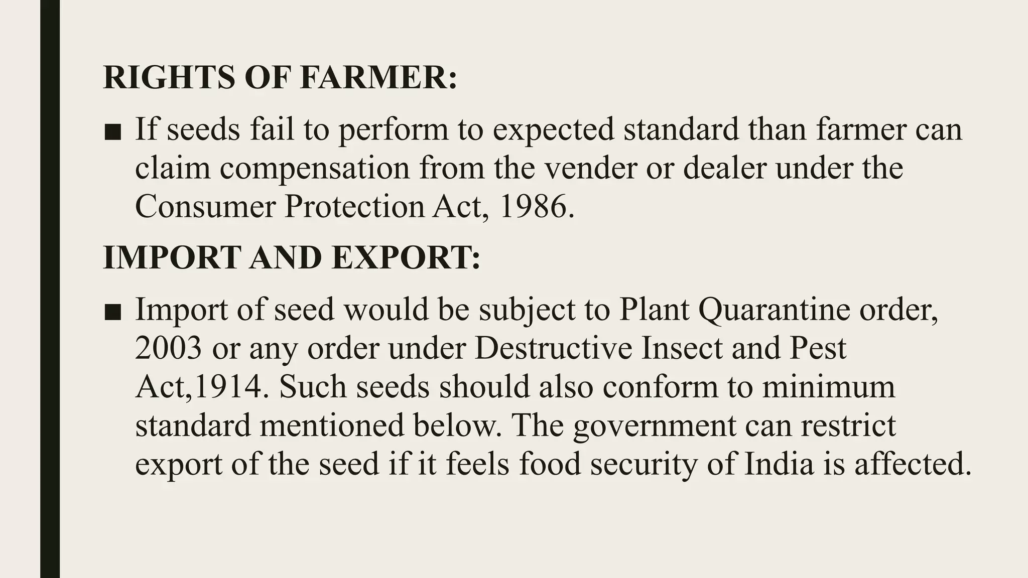 Seed Act and main features of seed act | PPTX
