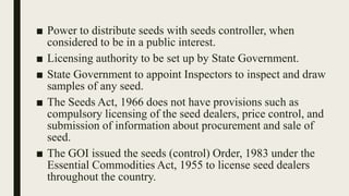 Seed Act and main features of seed act | PPTX