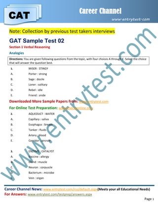 Gat sample-test-02 | PDF
