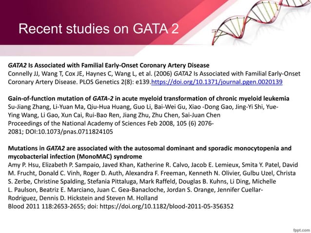 Introduction to GATA2 gene | PPT