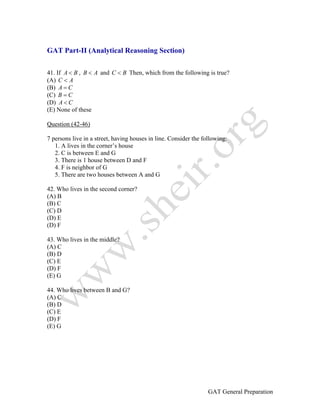 Gat analytical reasoning | PDF