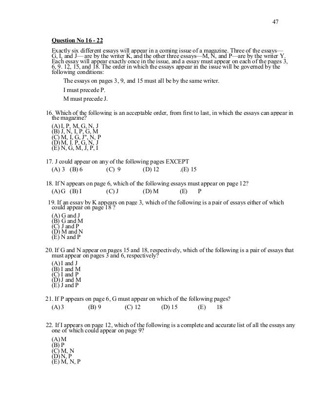LSAT Analytical Reasoning
