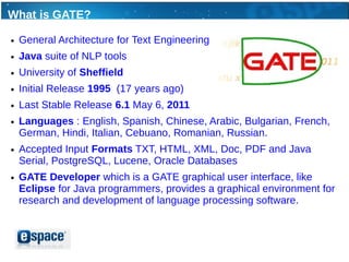 GATE : General Architecture for Text Engineering | PPT