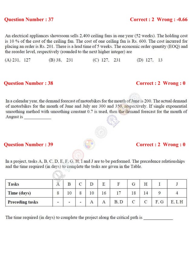 Gate 2016-2018-production-and-industrial-engineering-question-paper-and ...