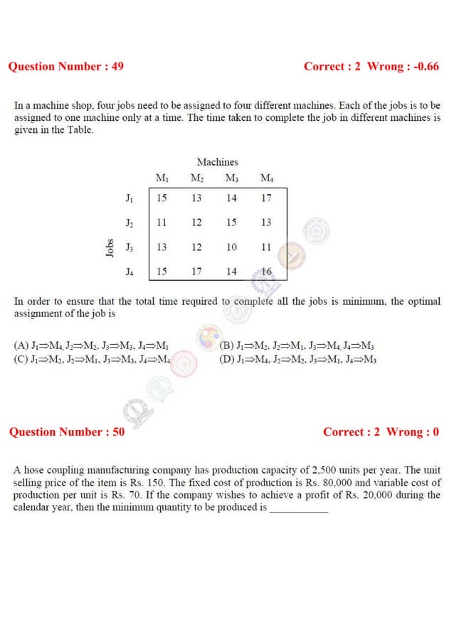 Gate 2016-2018-production-and-industrial-engineering-question-paper-and ...