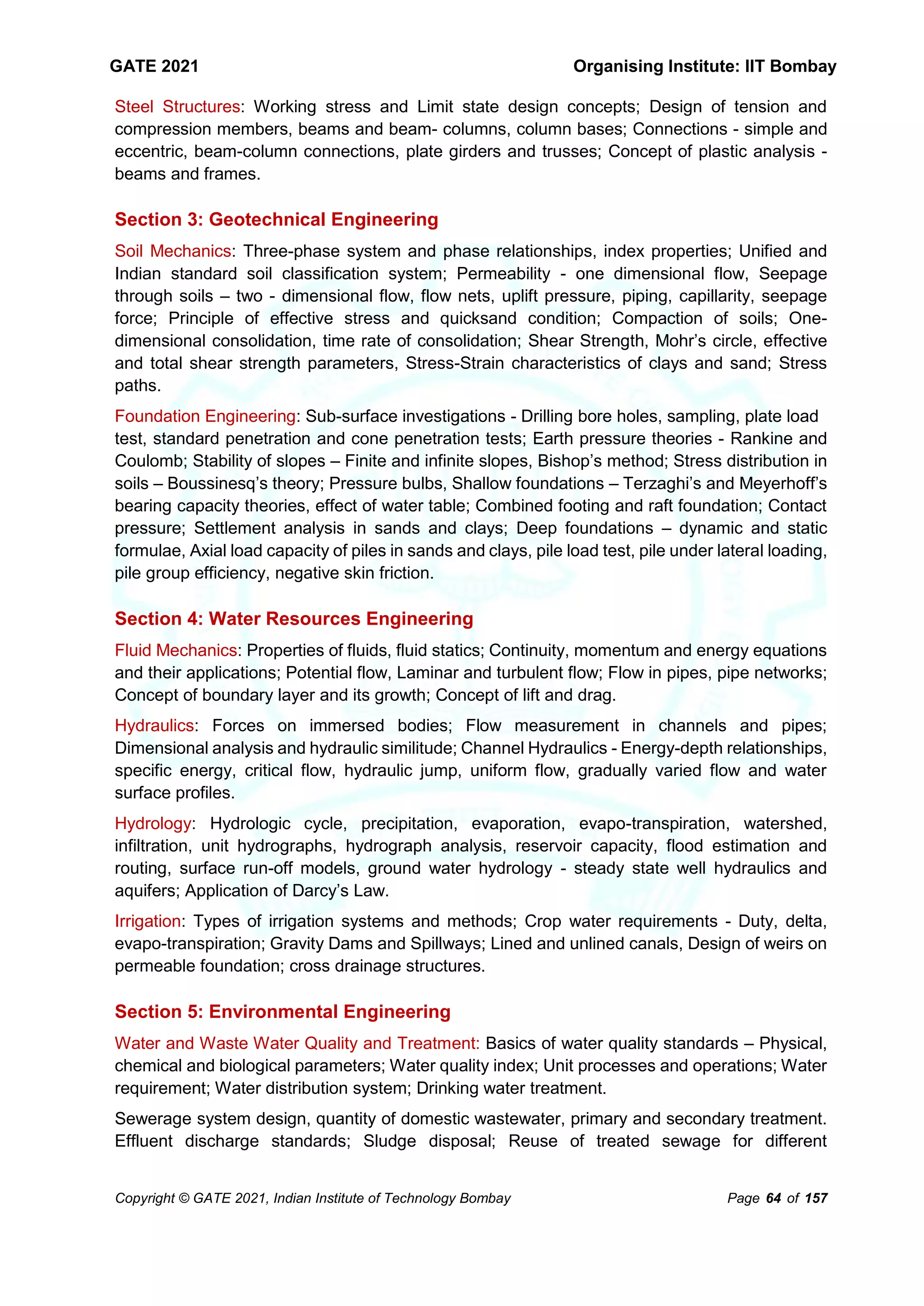 Gate 2021-syllabus-civil-engineering | PDF