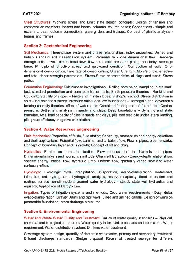 Gate 2021-syllabus-civil-engineering | PDF