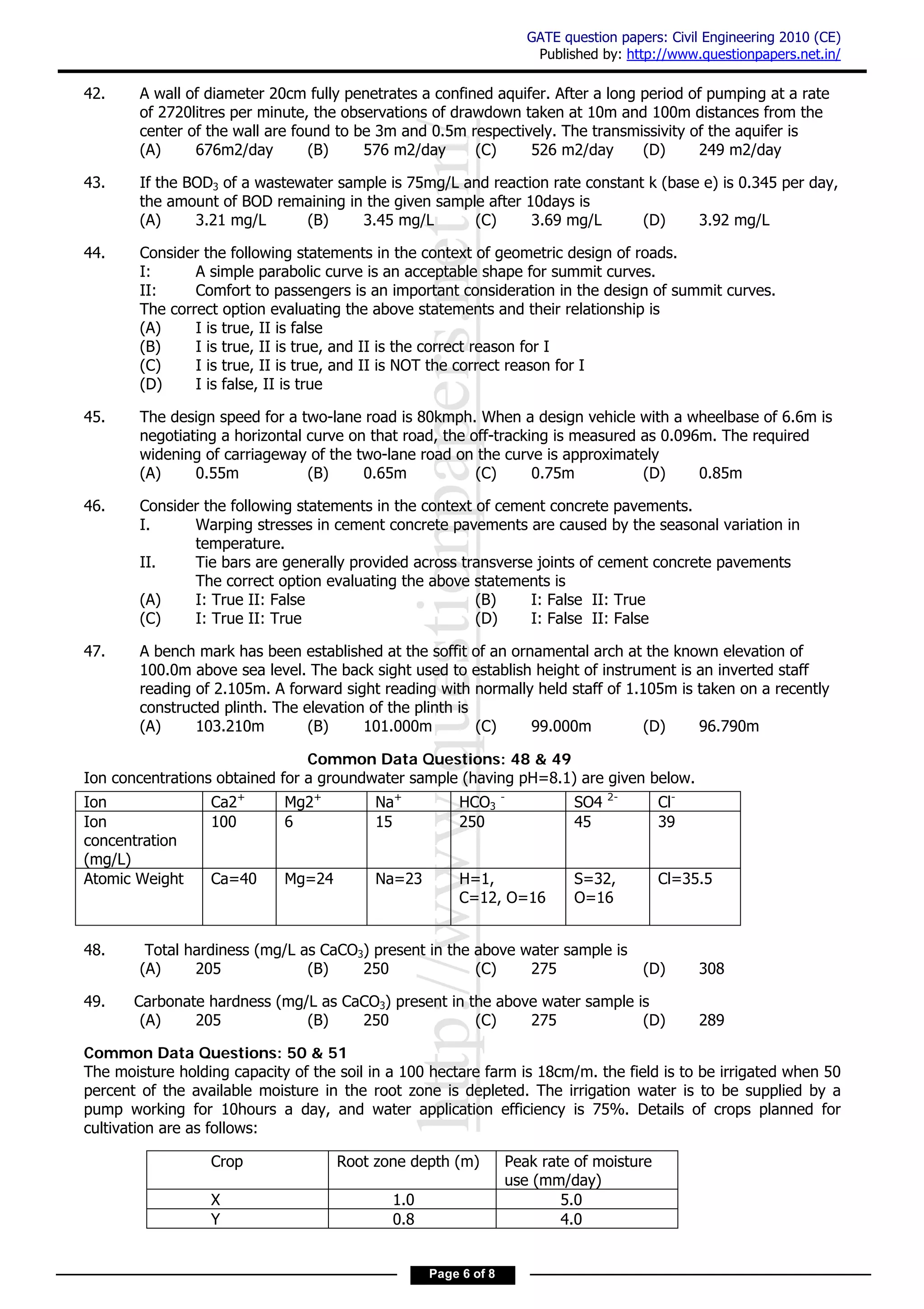 Gate civil-engineering-2010 | PDF