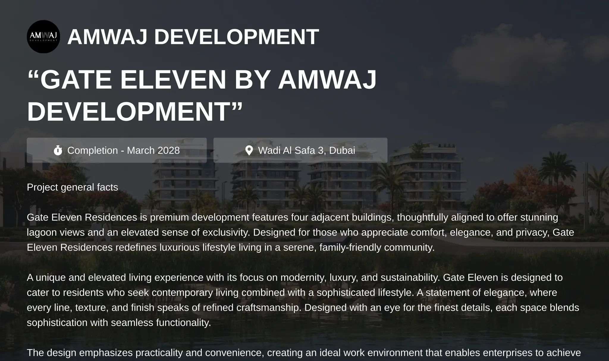 Gate Eleven at MBR City by Amwaj Development | PDF