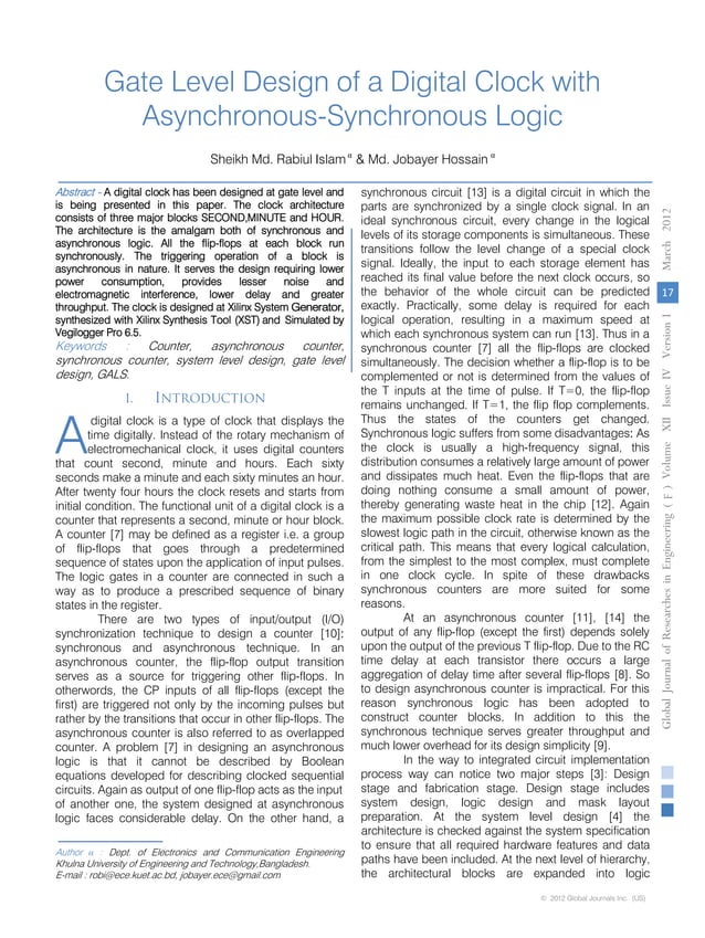 Gate level-design-of-a-digital-clock | PDF