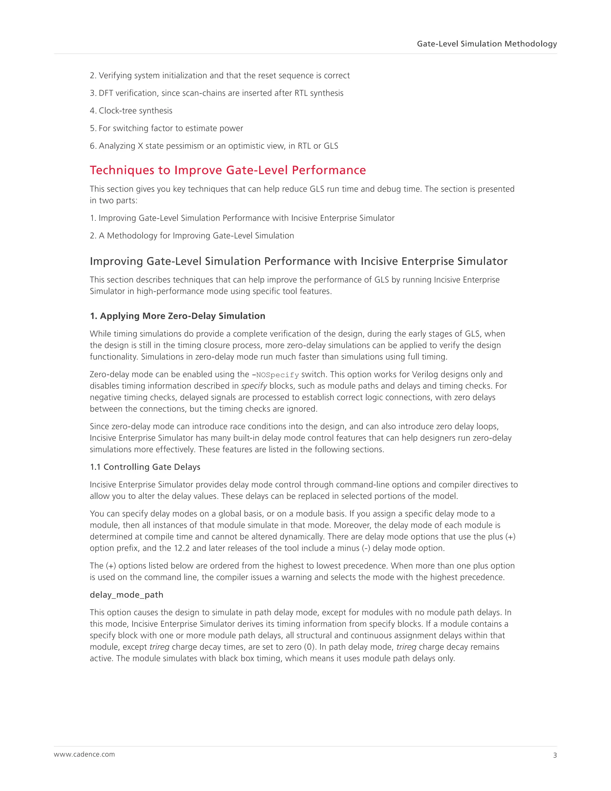 Gate Level Simulation Methodology Improving Gate Level Simulation Performance Pdf