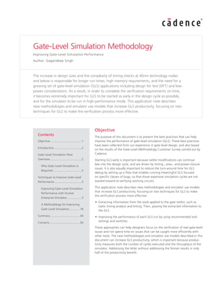 Gate-Level Simulation Methodology Improving Gate-Level Simulation Performance | PDF