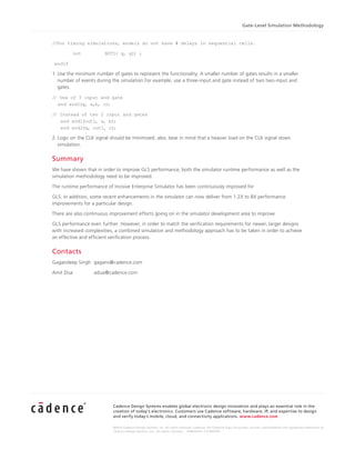 Gate-Level Simulation Methodology Improving Gate-Level Simulation Performance | PDF