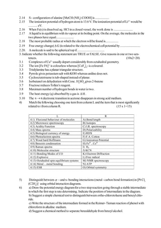 Gate 1994 Chemistry | PDF