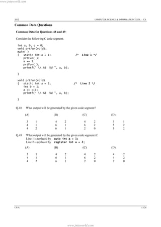 Gate 2012 question paper | PDF