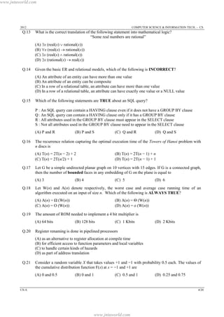 Gate 2012 question paper | PDF