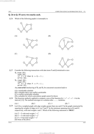 Gate 2012 question paper | PDF