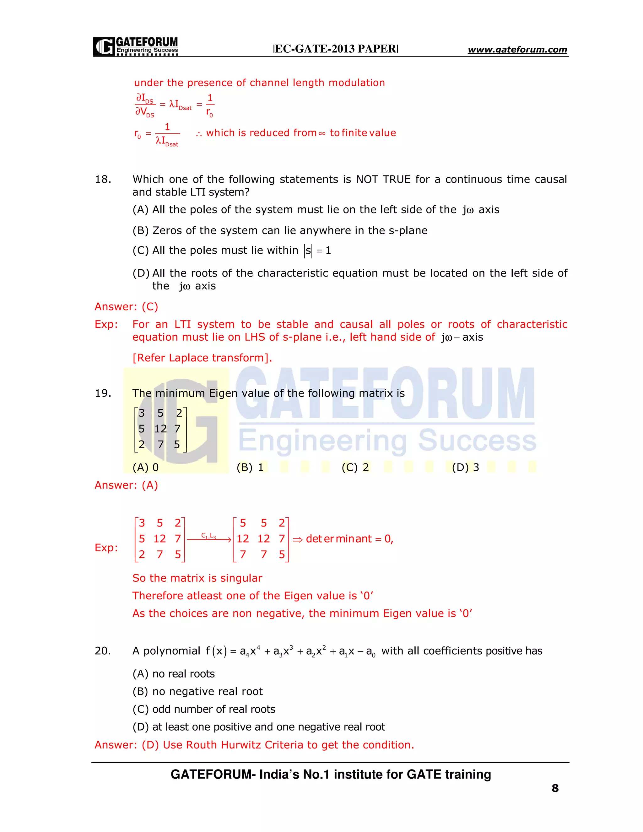 Gate 2013 complete solutions of ec electronics and communication engineering | PDF
