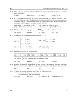 Gate 2013 computer science and information technology previous year ...