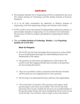 Gate 2013- how to prepare | PDF