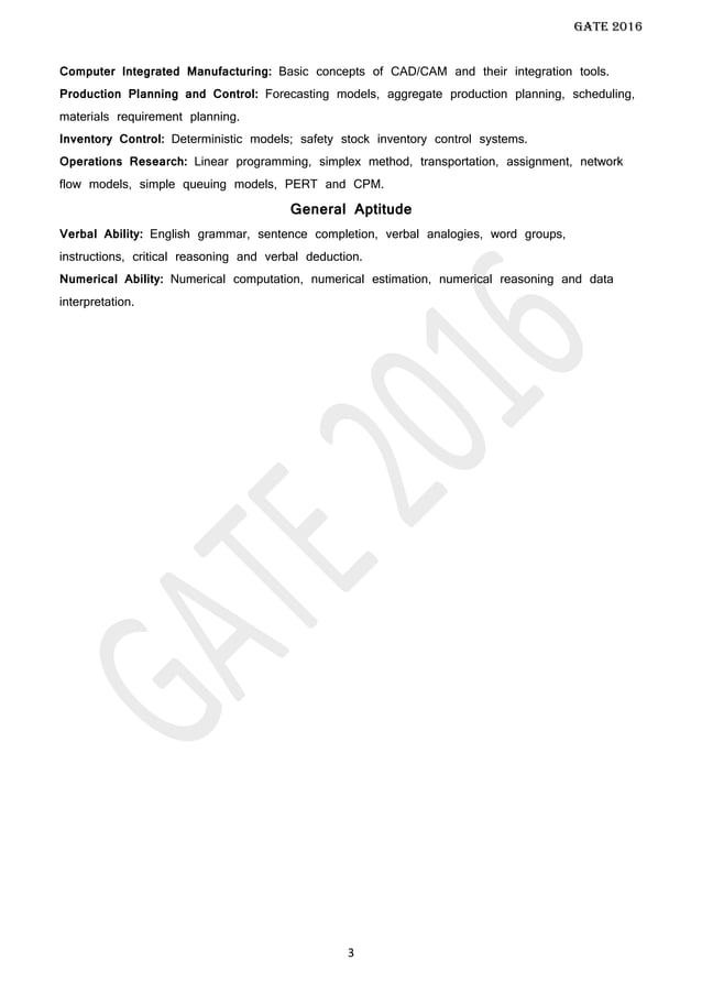 GATE 2016 syllabus for mechanical engineering | PDF | Physics | Science