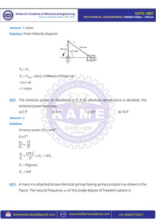 Gate 2017 mechanical engineering evening session | PDF | Chemistry ...