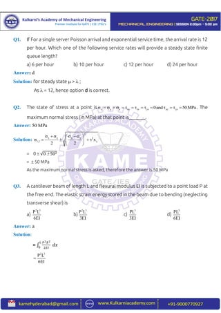 Gate 2017 mechanical engineering evening session | PDF | Chemistry | Science
