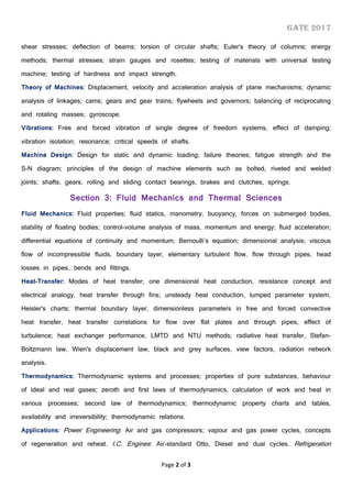 Gate 2017 mechanical engineering syllabus | PDF
