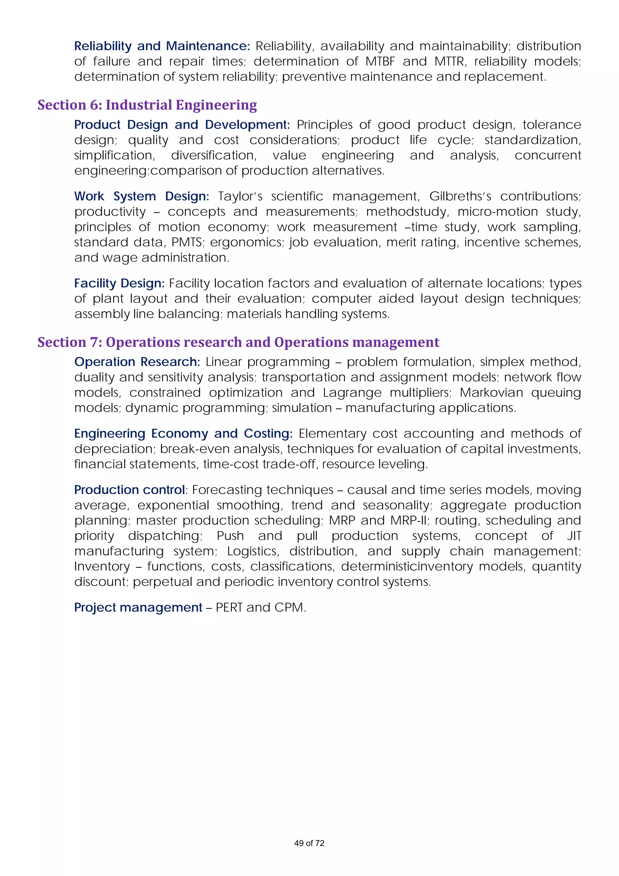 Gate 2019 syllabus for pi(gatepsu.in) | PDF