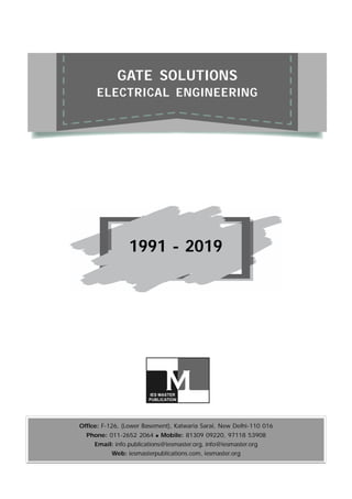 Gate 2020 Electrical Engineering (29 years solution) | PDF