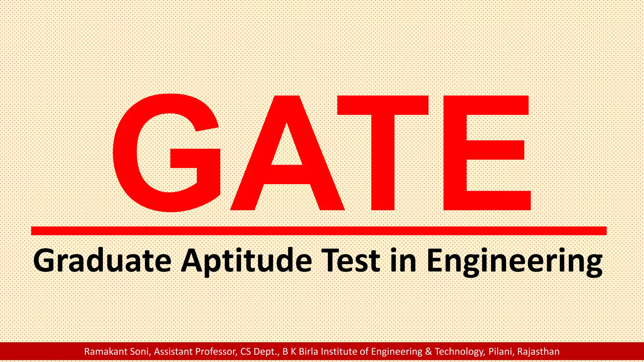 GATE 2021 Exam Information | PPT