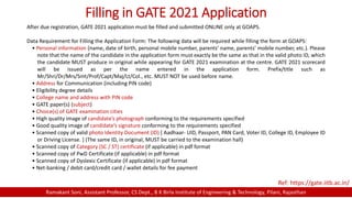 GATE 2021 Exam Information | PDF
