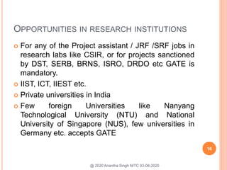 GATE 2021 opportunities & how to approach GATE | PPTX
